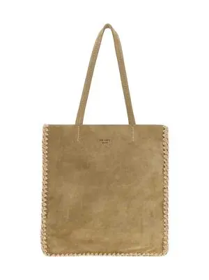 Prada Khaki Suede Large Shopping Bag - Green