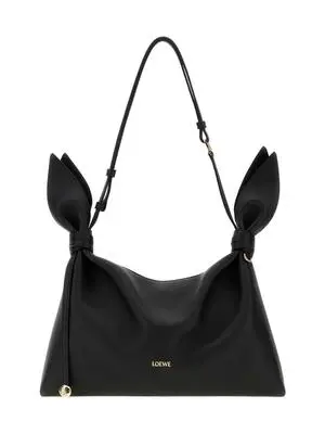 Loewe Leather Medium Scarf Shoulder Bag - Black