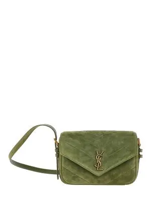 Saint Laurent SAINT LAURENT "Loulou" Shoulder Bag In Suede And Satin Calfskin Green