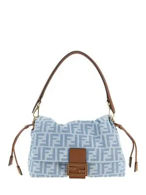 Fendi Mamma Baguette' Medium Shoulder Bag - Blue