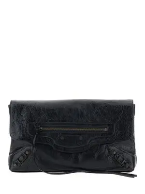 Balenciaga Le City' Small Clutch With Zip Pocket On The Front In Leather For - Black