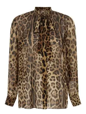 DOLCE & GABBANA Dolce & Gabbana 'Leo' Print Silk Georgette Shirt