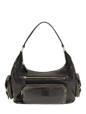 Miu Miu Leather Pocket Shoulder Bag - Brown