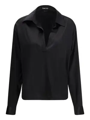 TOM FORD Stretch Silk Shirt - Black