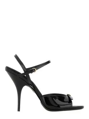 Miu Miu Leather Sandals With Buckle Detail - Black