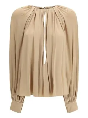 FERRAGAMO Open-back Gathered Blouse - Cream