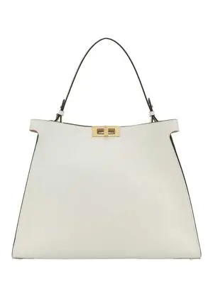 FENDI Fendi Women Ivory Leather Large Fendi Way Shopping Bag