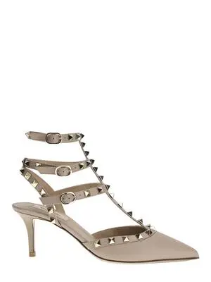 Valentino Garavani VALENTINO GARAVANI Rockstud Pumps With Ankle Strap Gray