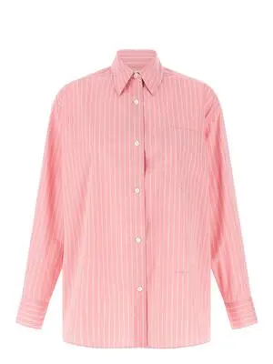 Marni Striped Oversized Cotton Blend Shirt - Pink