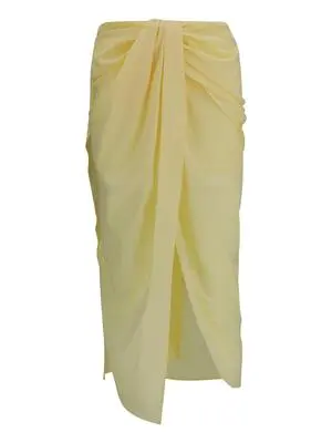 Jacquemus Pareo" Stretch Muslin Midi Skirt - Yellow