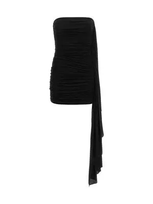 Alexander Wang Asymmetrical Draped Dress - Black