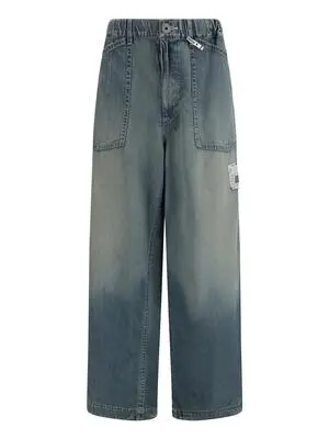 Mihara Yasuhiro Light Denim Wide Pants - Blue