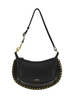 Isabel Marant Étoile Leather Oskan Moon Crossbody Bag - Black