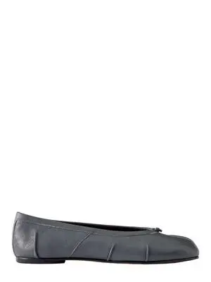 MAISON MARGIELA Tabi Split-toe Textured Leather Ballet Flats Gray