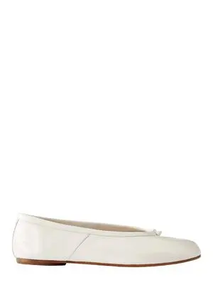 MAISON MARGIELA Tabi New Ballerina Split-toe Patent-leather Ballet Flats White