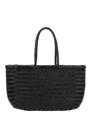 Dragon Diffusion Shopper Bag 'bamboo Triple Jump' With Two Handles And Leather For - Black