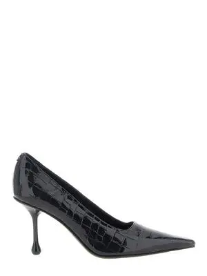 JIMMY CHOO Ixia Pumps In Crocodile Print Patent Leather - Blue