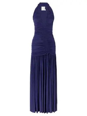 Christopher Esber Orion Gathered Jersey Gown - Indigo