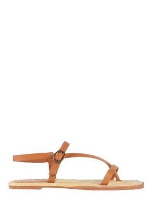 Farm Rio Leather Thong Sandals - Brown