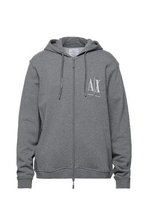 Armani Exchange Cotton Elastane French Terry Hoodie - Grey