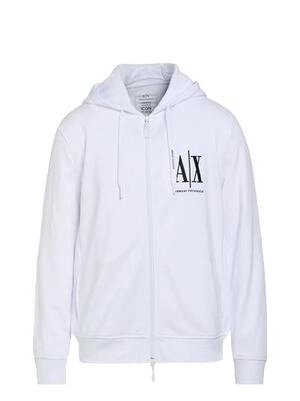 Armani Exchange Armani Exchange Cotton Elastane French Terry Hoodie White