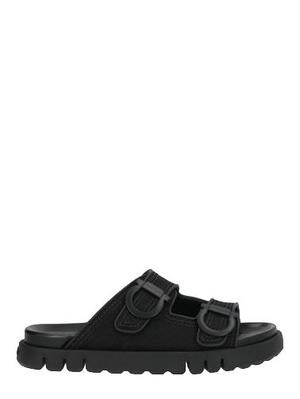 FERRAGAMO Jacquard Technical Sandals With Buckle Fastening - Black