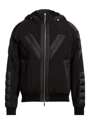 MOORER Two-tone Hooded Down Jacket - Black