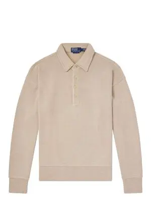 Polo Ralph Lauren Ribbed Cotton-blend Polo Shirt - Beige