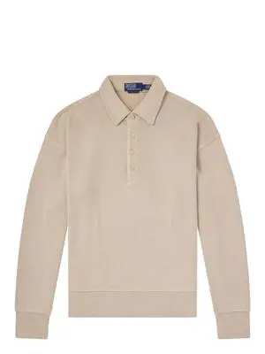 Polo Ralph Lauren Ribbed Cotton-blend Polo Shirt - Neutrals
