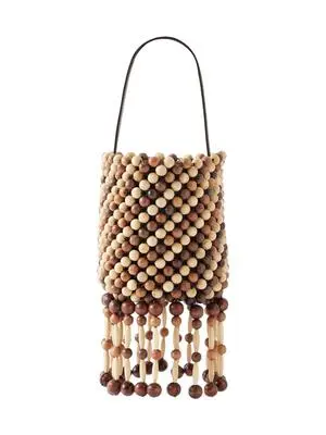 Rabanne Beaded Wood Shoulder Bag - Metallic