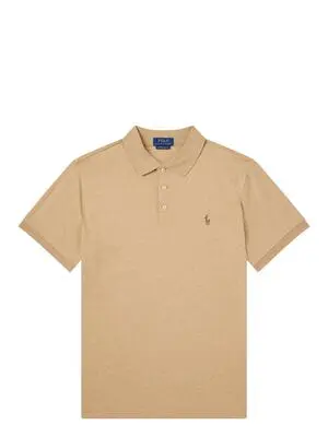 Polo Ralph Lauren Logo-embroidered Cotton-jersey Polo Shirt - Beige