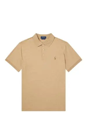 Polo Ralph Lauren Logo-embroidered Cotton-jersey Polo Shirt - Neutrals