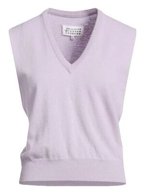 MAISON MARGIELA MAISON MARGIELA Virgin Wool V-Neck Sweater Vest Lilac