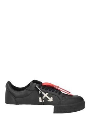 OFF-WHITE™ Low-top Sneakers With Pebbled Leather And Graphic Print - Black