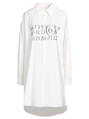 MAISON MARGIELA Cotton Poplin Mini Shirt Dress - White