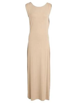 Majestic Filatures Light Brown Viscose Elastane Maxi Dress - Beige
