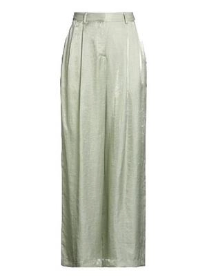 OTTOD'AME Wide-leg Satin Pants With Darts - Light Green