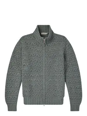 Canali Alpaca-blend Zip-up Sweater - Green