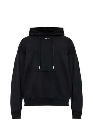 Off-White Graphic-print Drawstring Hoodie - Black