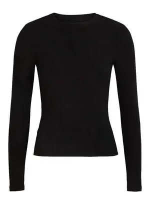 TALA Ribbed-knit Long-sleeves Top - Black