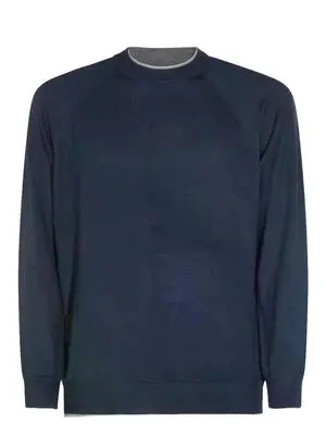 Eleventy Raglan-sleeve Wool Sweater - Blue