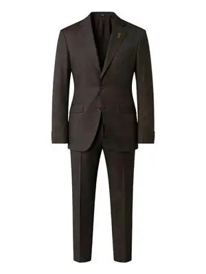 Pal Zileri Logo-plaque Single-breasted Suit - Brown