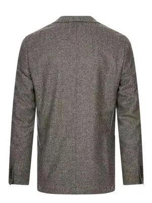 Canali Marl-effect Notched-lapel Blazer - Grey