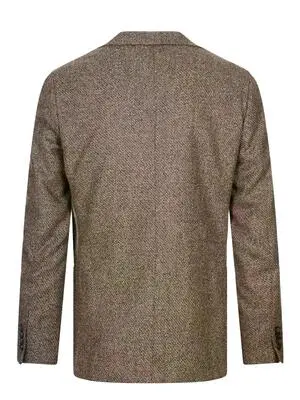 Canali Textured-finish Single-breasted Blazer - Neutrals