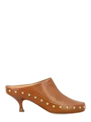 Chloé Junie Heeled Mules Brown