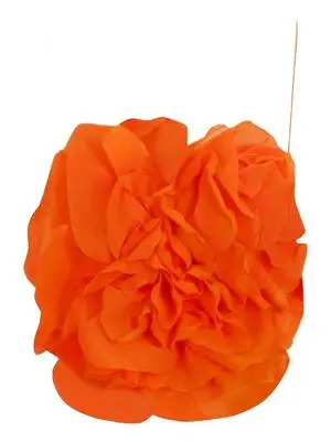 GEMY MAALOUF Floral Appliqué Cropped Top - Orange
