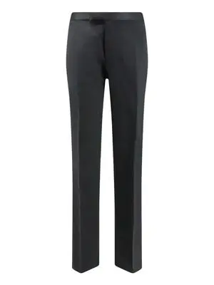 Tagliatore Tuxedo Virgin Wool Trousers - Black