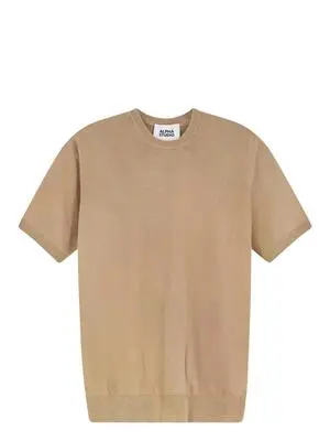 Alpha Studio Short-sleeve Crew-neck Sweater - Neutrals