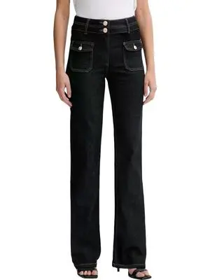 MORGAN Flap-pocket Flared Jeans - Blue