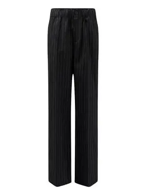 SEMICOUTURE Pinstripe Wide Leg Trousers - Grey